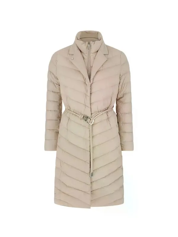 MOORER Belted Quilted Coat - Neutrals