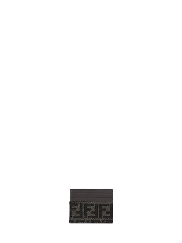 Fendi Tobacco Brown Ff Jacquard Card Holder