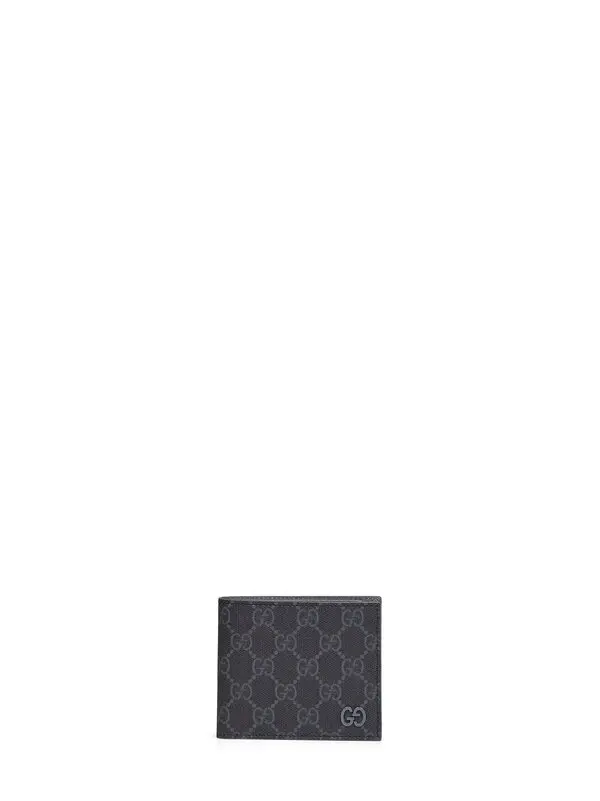Gucci Black Leather Gg Bi-fold Wallet - Multicolor
