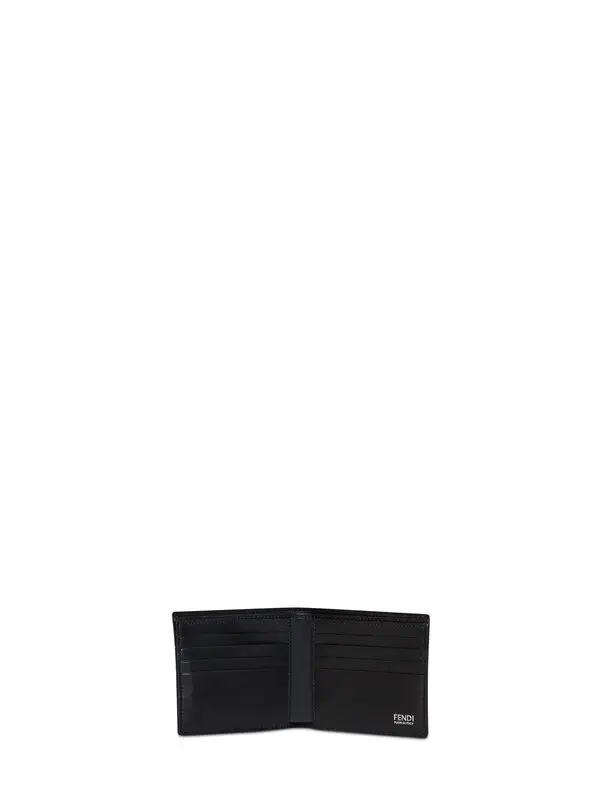 Fendi Black And Dark Tobacco Ff Jacquard Bi-fold Wallet