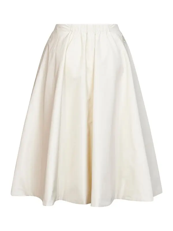 Moncler Natural Nylon Flared Midi Wrap Skirt