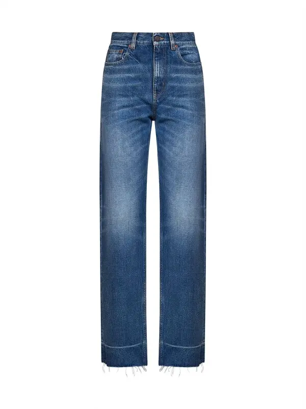 Chloé Dark Cobalt Denim High-rise Straight-leg Jeans