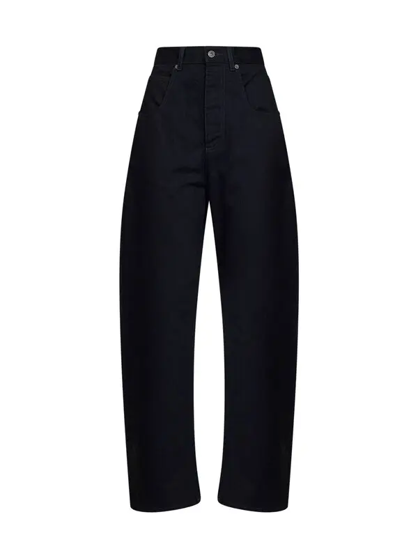 Bottega Veneta Dark Indigo Cotton Denim Curved Leg Jeans - Multicolor