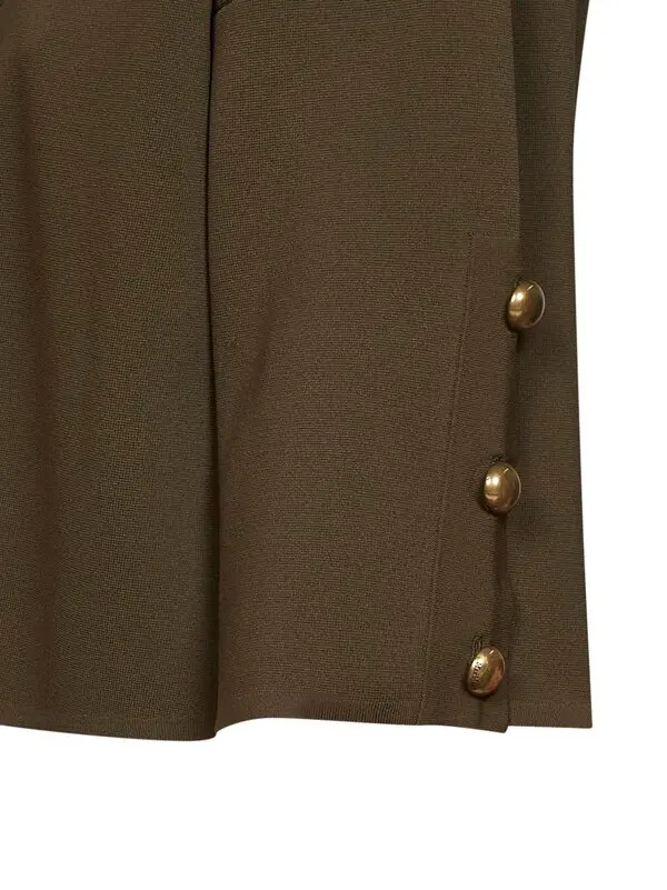 Max Mara Khaki Green Viscose Crepe Mxmformo Top With Slits