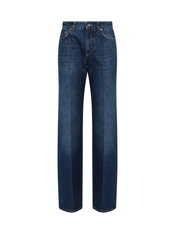 Dolce & Gabbana Blue Cotton Denim Straight Jeans - Multicolor