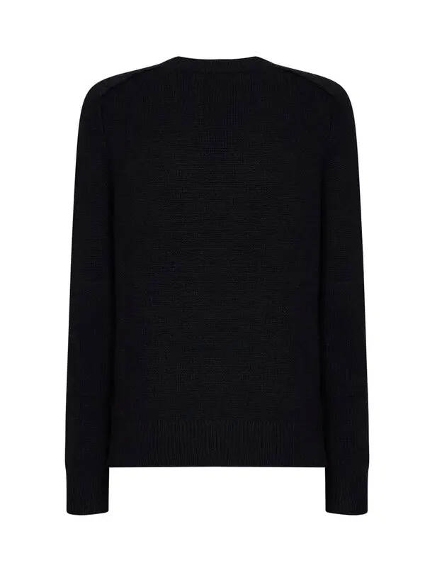 Burberry Black Cashmere Knit Sweater With Ekd - Multicolor