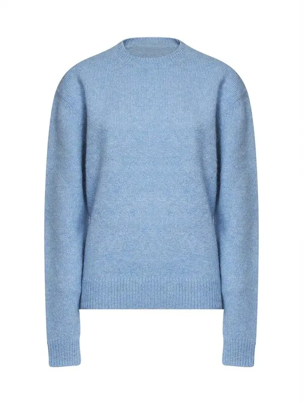TOTEME Pale Blue Alpaca And Cotton Blend Knit Classic Sweater - Multicolor