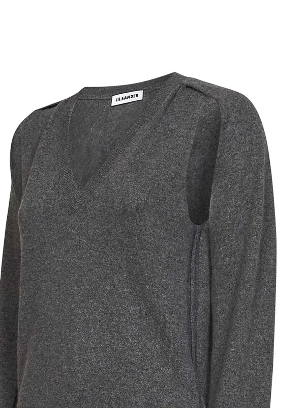 JIL SANDER Basalt Cashmere Sweater With Cut-outs