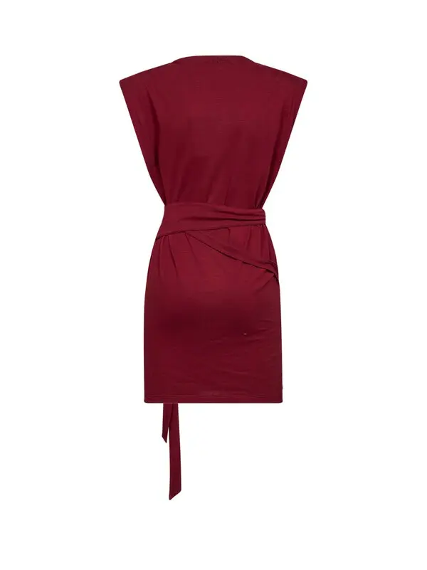 Isabel Marant Étoile Marant Dark Burgundy Jersey Marielle Draped Mini Dress