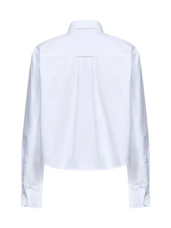 AMI Paris White Cotton Poplin Cropped Shirt