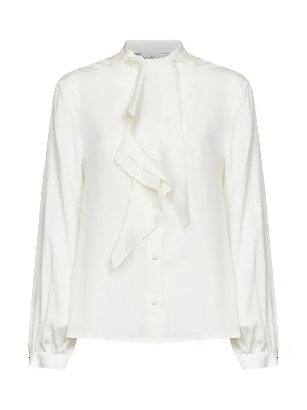 Max Mara White Mxmleccio Ruffled Shirt - Multicolor