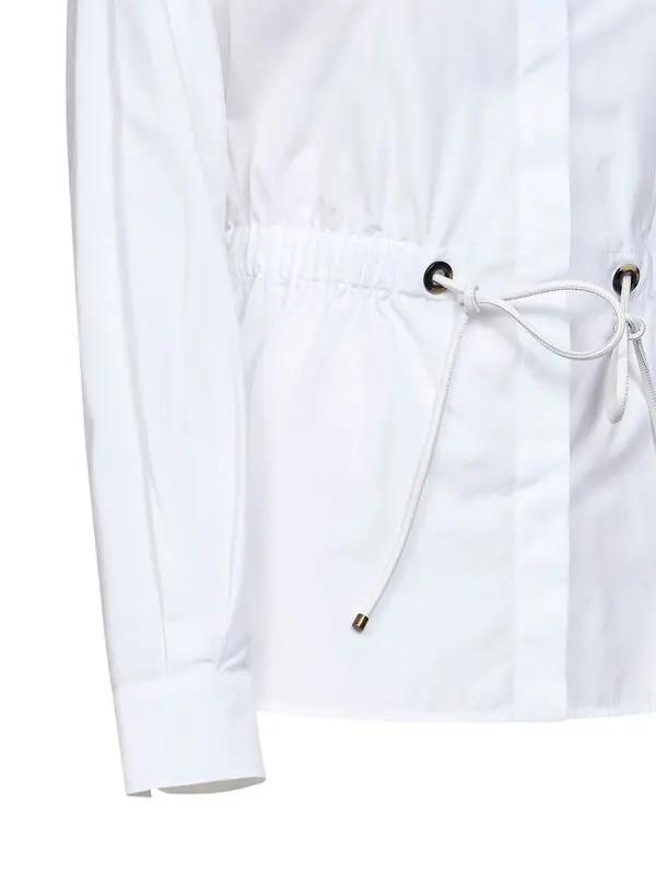 Max Mara White Cotton Poplin Mxmtazzina Shirt