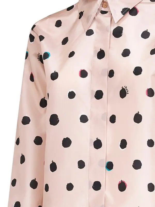 Fendi Pink Printed Silk Taffeta Shirt