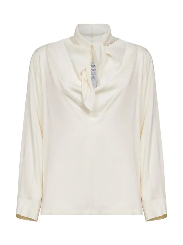 Max Mara Ivory Silk Charmeuse Mxmbadia Blouse