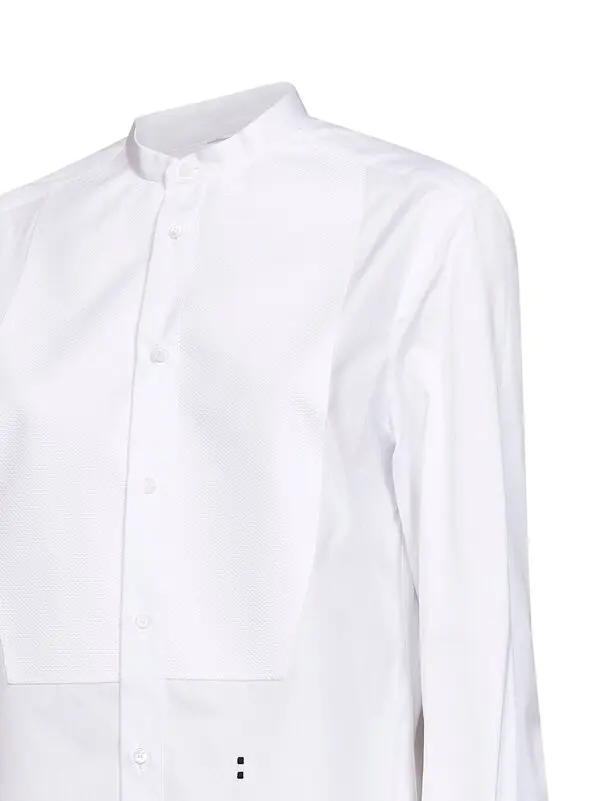 Fendi White Cotton Poplin Slim-fit Shirt With Front Plastron