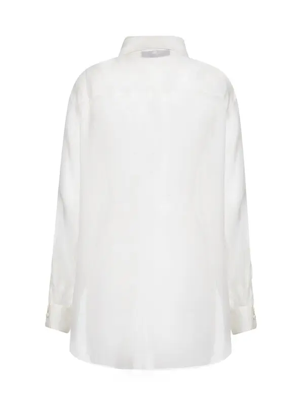 Fendi White Organza Shirt With Ajour Motif - Multicolor