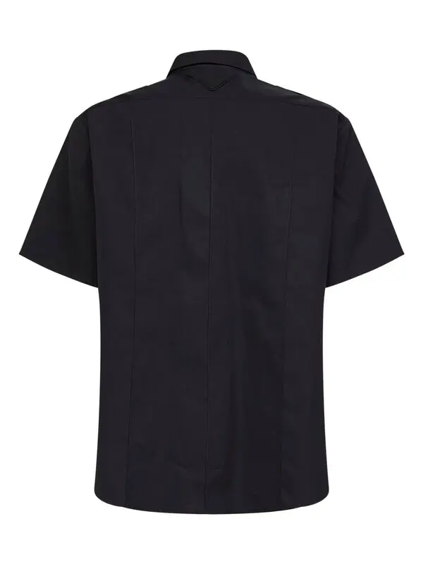 Prada Abbigliamento Black Poplin Short-sleeved Shirt