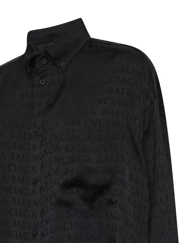 Balenciaga Black Jacquard Satin Cocoon Shirt
