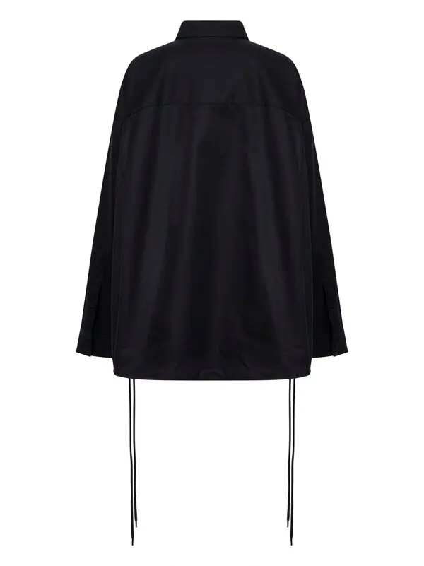 Balenciaga Black Cotton Gabardine Lace-up Shirt - Multicolor