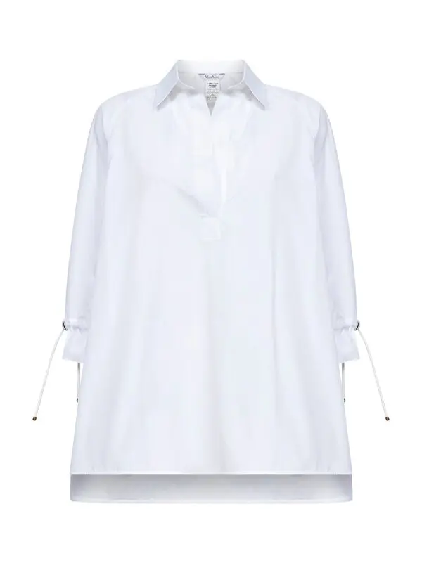 Max Mara White Cotton Poplin Mxmadorni Blouse - Multicolor
