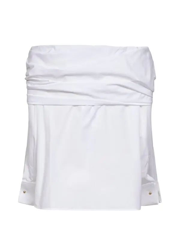Max Mara White Poplin Mxmcurvone Blouse With Stole