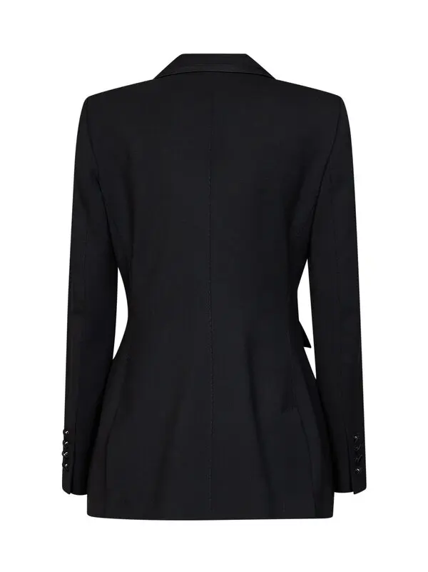 Dolce & Gabbana Black Stretch Twill Turlington Double-breasted Jacket