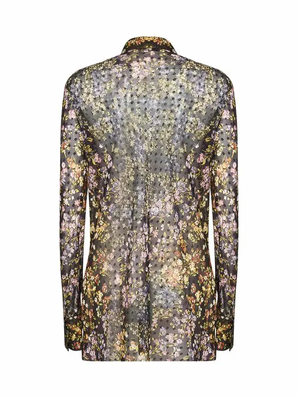 Dries Van Noten Aubergine Mini Floral Patchwork-print Jacquard Calima Shirt