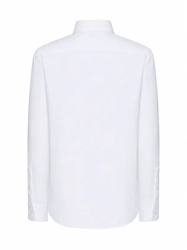 Burberry White Cotton Poplin Shirt With Ekd Embroidery