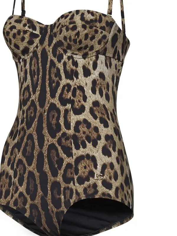Dolce & Gabbana Leopard-print Lycra Balconette One-piece Swimsuit
