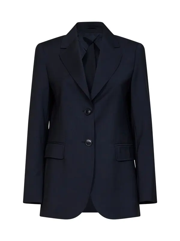 Max Mara Blue Mstassenzi Single-breasted Blazer