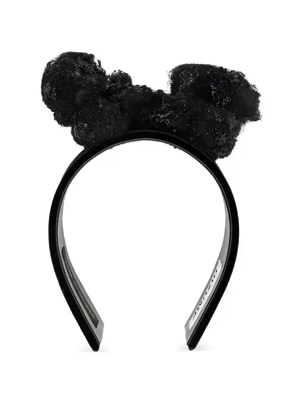 Comme Des Garçons X Hizume Sculptural Velvet Headband - Black