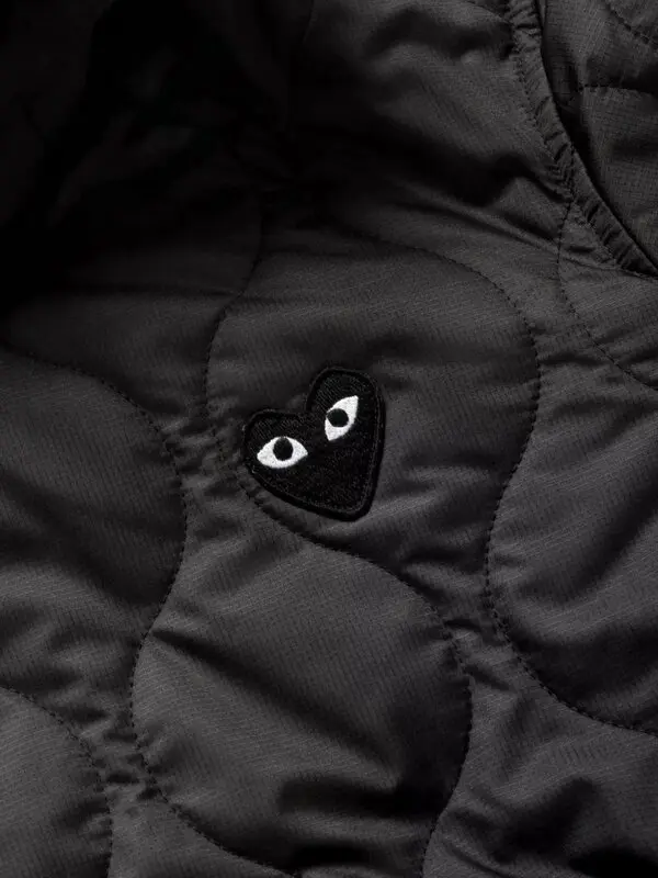 Play Comme Des Garcon Quilted Heart-patch Hooded Jacket