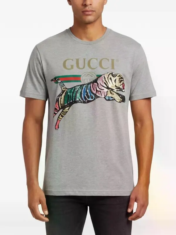 Gucci Embellished-tiger T-shirt