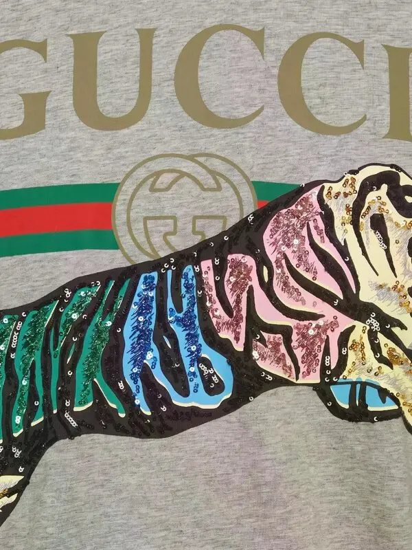 Gucci Embellished-tiger T-shirt