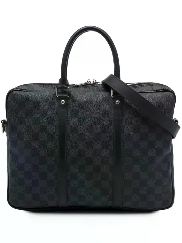 LOUIS VUITTON 2016 Damier Graphite Porte Documents Voyage Pm Business Bag - Black