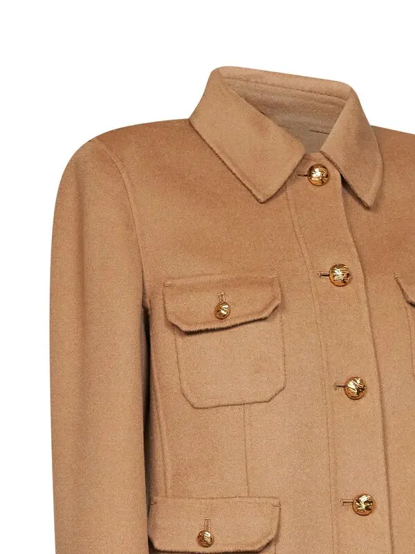 Max Mara Camel Wool-blend Mstvenere Varsity Jacket