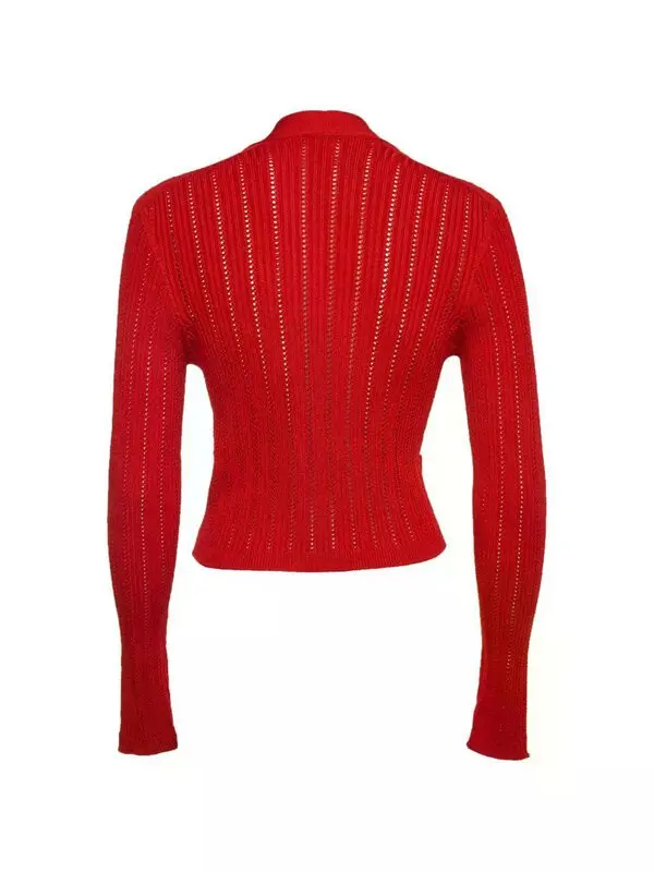 Balmain Pointelle Rib-knit Cardigan