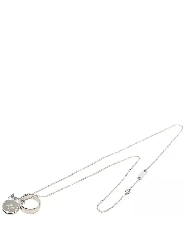 LOUIS VUITTON 2020 Monogram Pendant Necklace Costume Necklace - Silver