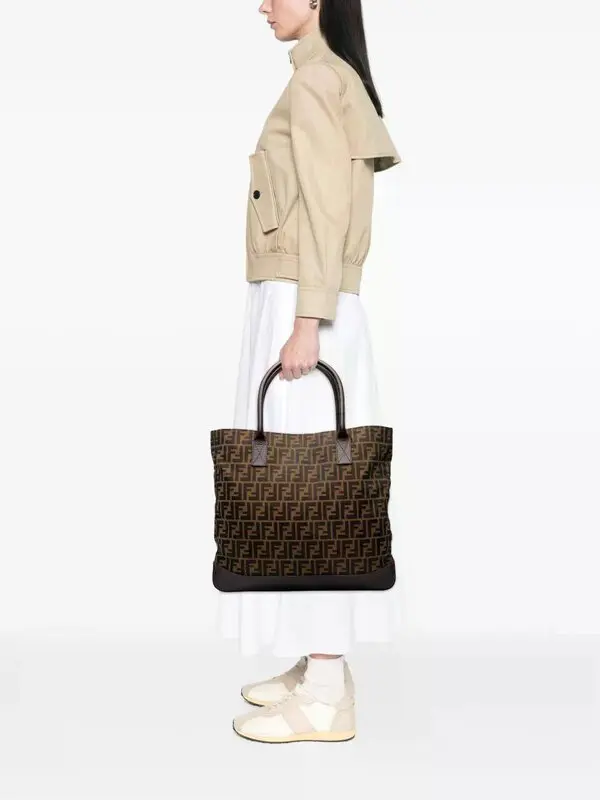 Fendi 2000-2010 Large Zucca Canvas Tote Bag