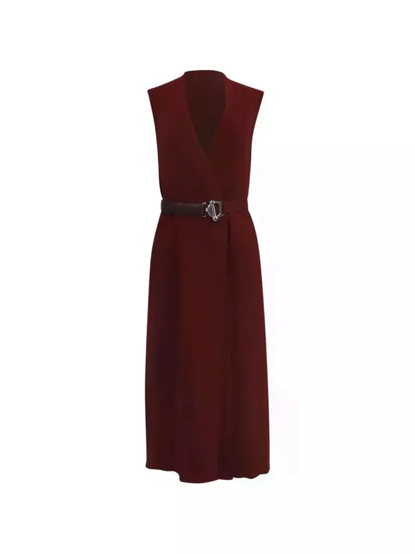 Victoria Beckham 2010s Belted Sleeveless Dress - Red