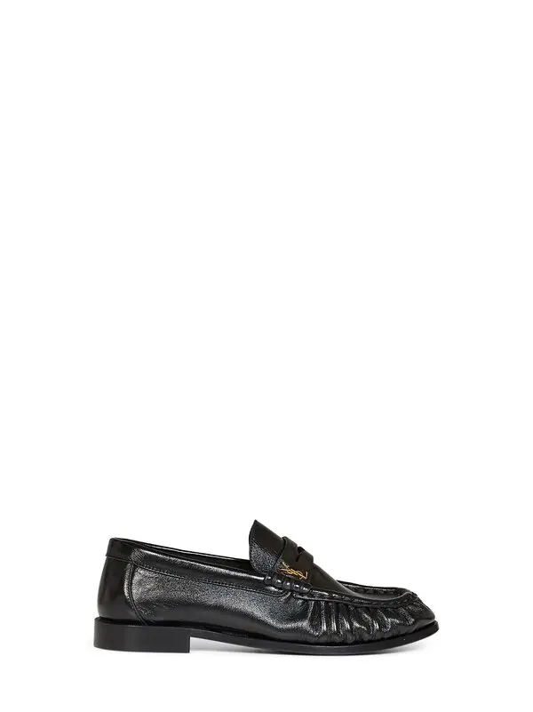 Saint Laurent Black Shiny Nappa Leather Le Loafer Supple Loafers - Multicolor