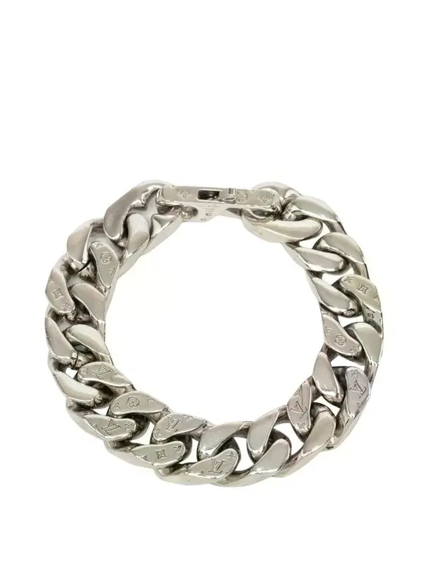 LOUIS VUITTON 2023 Brass Monogram Chain Link Bracelet Costume Bracelet