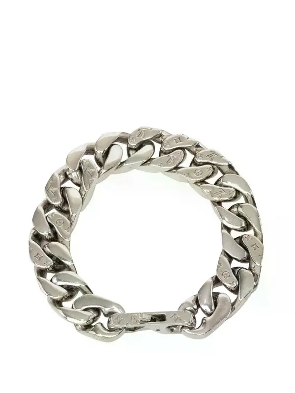 LOUIS VUITTON 2023 Brass Monogram Chain Link Bracelet Costume Bracelet
