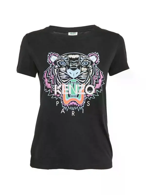 Kenzo Tiger Logo Print T-shirt - Black
