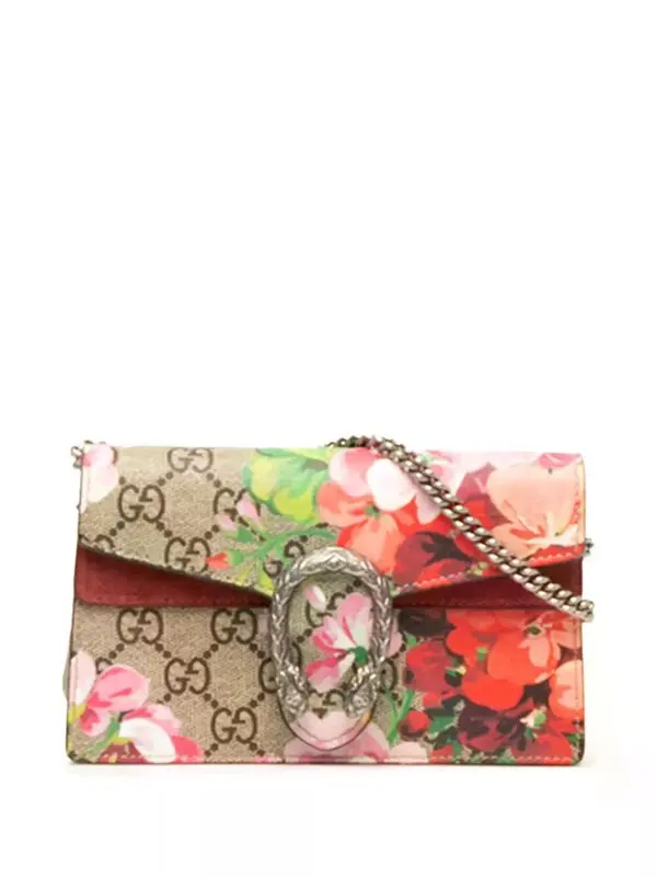 Gucci 2015 Mini Gg Supreme Blooms Dionysus Crossbody Bag - Neutrals