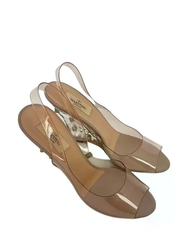 Valentino Garavani 2010s Rockstud Slingback Wedge Pumps