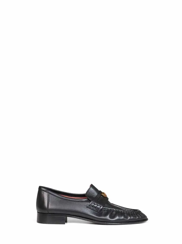 Chloé Black Soft Lambskin Leather Letti Loafers - Multicolor