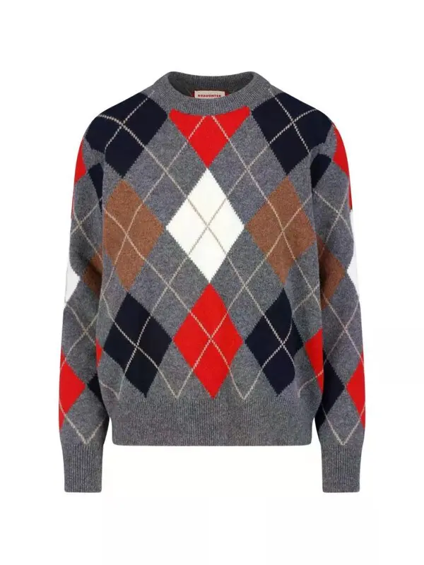 &daughter Ava Argyle Wool Sweater - Grey
