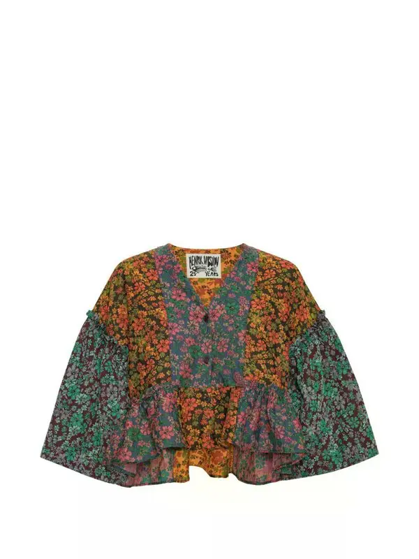 Henrik Vibskov Floral-patchwork Peplum Blouse