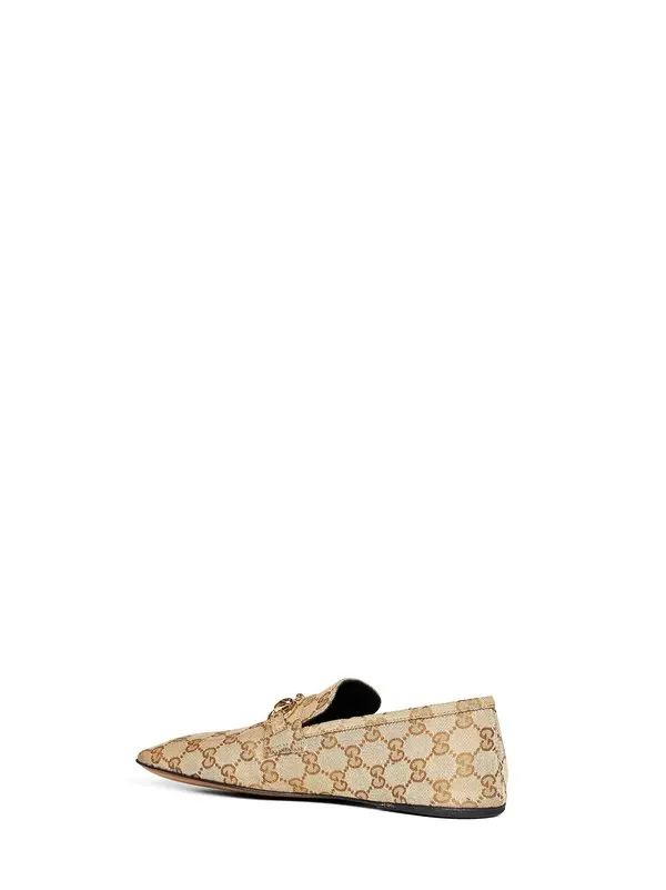 Gucci Beige Gg Canvas Horsebit Loafers